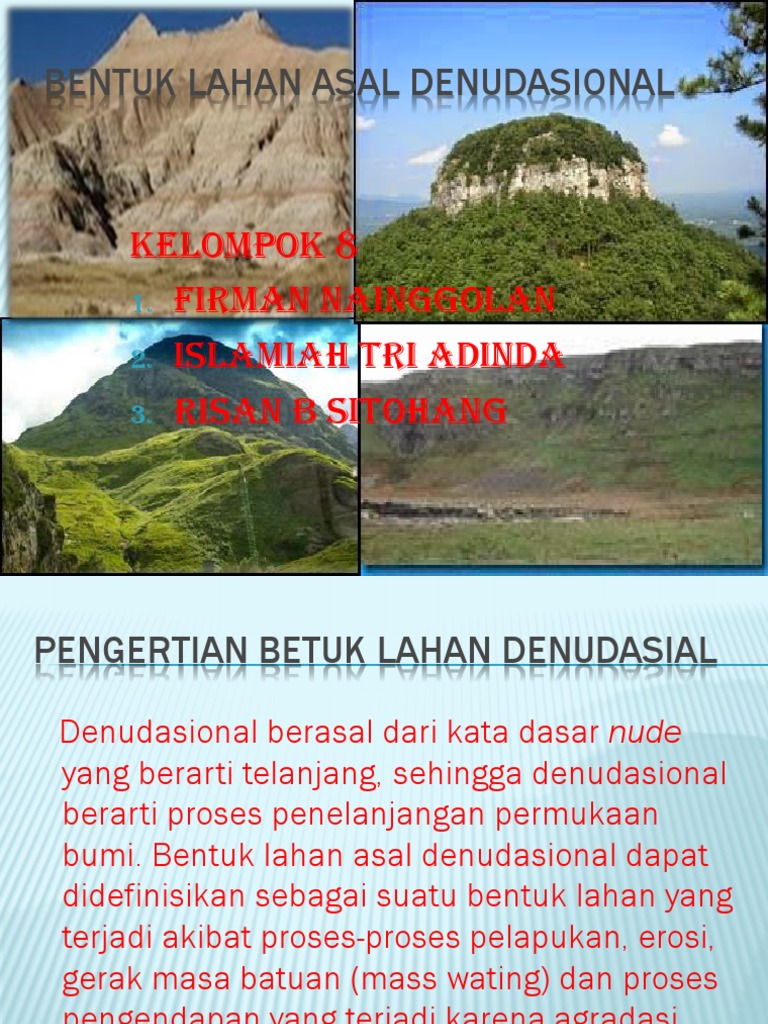 Persentasi Bentuk Lahan Asal Denudasional