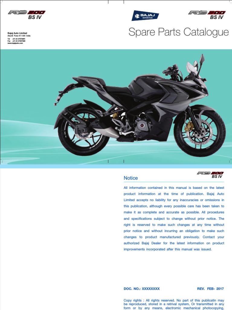 Bajaj Pulsar rs200 PDF | PDF | Clutch | Brake