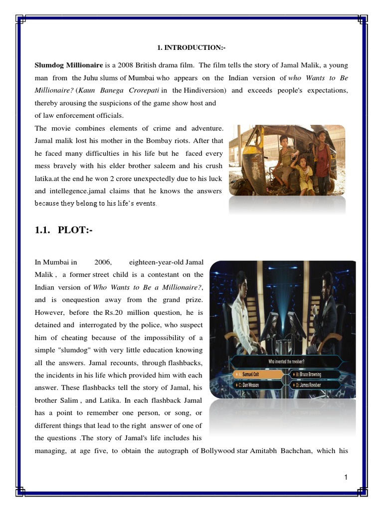 Report of Slumdog Milionaire | PDF