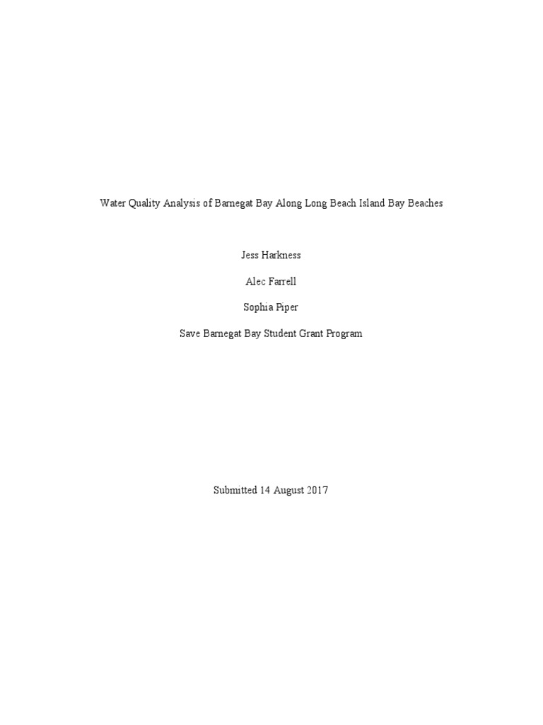 Water Quality Project Report | PDF | Water Quality | Environmental Science