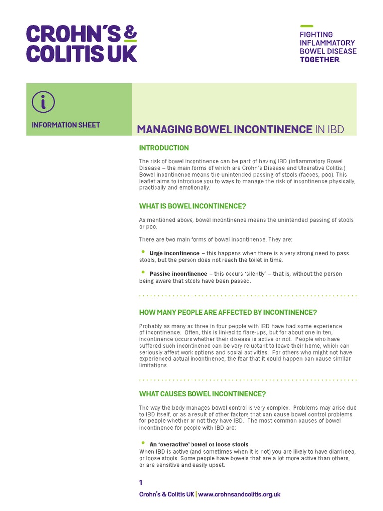 Managing Bowel Incontinence in IBD | PDF | Inflammatory Bowel Disease ...