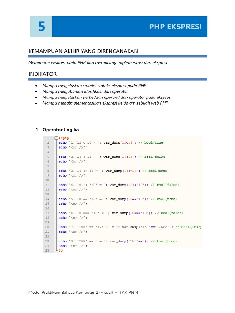 Modul Praktikum 5 - PHP Ekspresi | PDF | Komputer