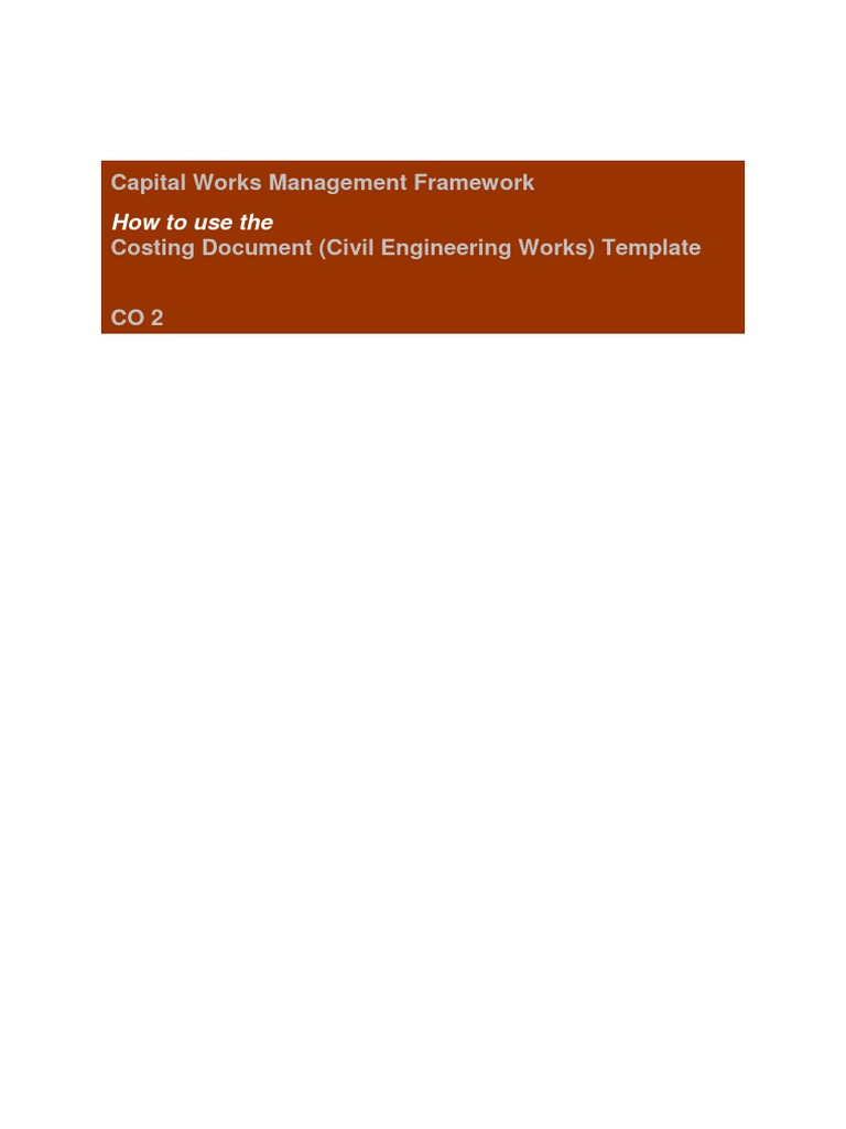 Capital Works Management Framework: How To Use The | PDF | Worksheet ...