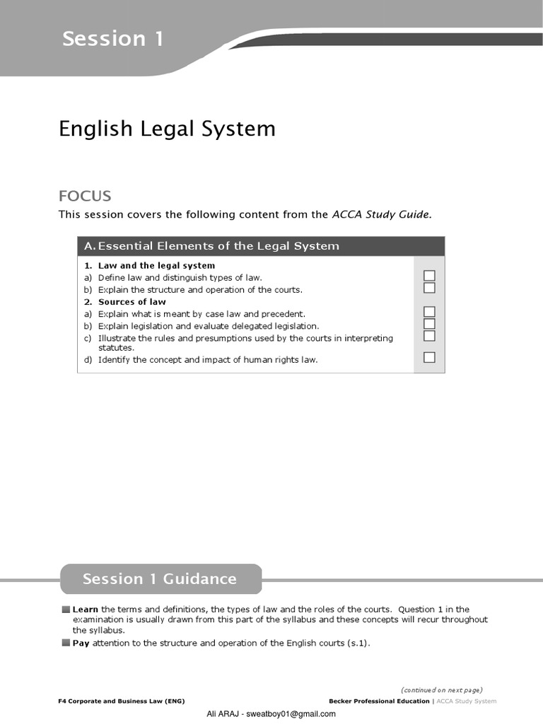 English Legal System Overview | PDF | Precedent | House Of Lords