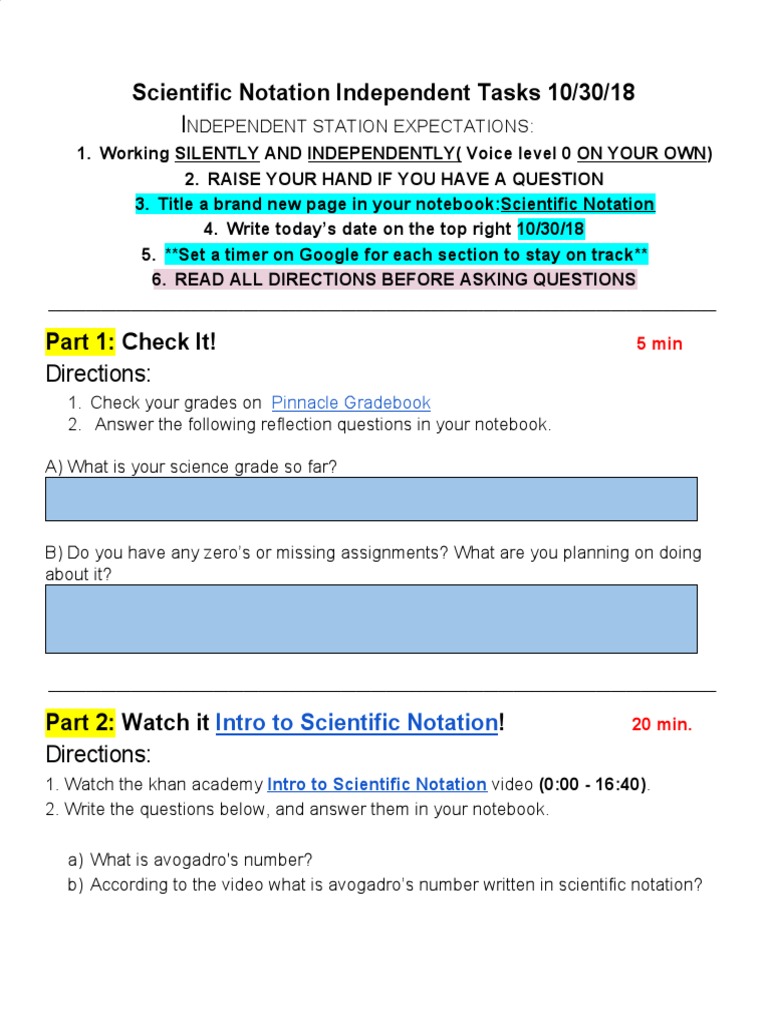 10 30 18 Independent Tasks | PDF