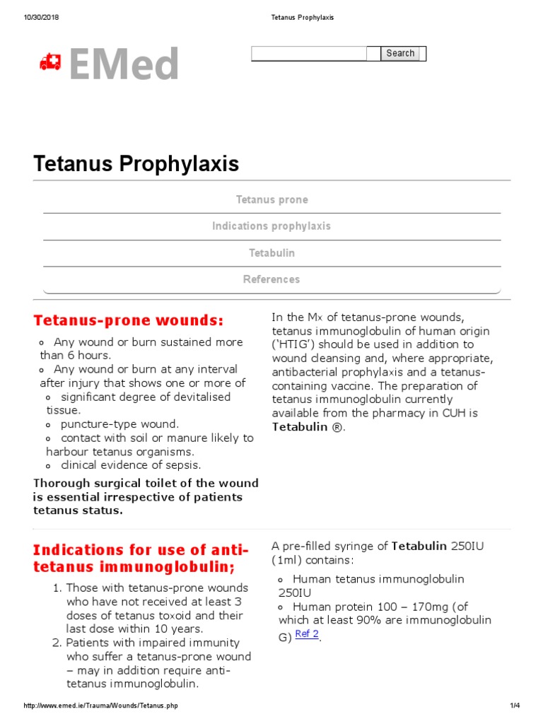 Tetanus Prophylaxis | PDF | Vaccines | Children's Health