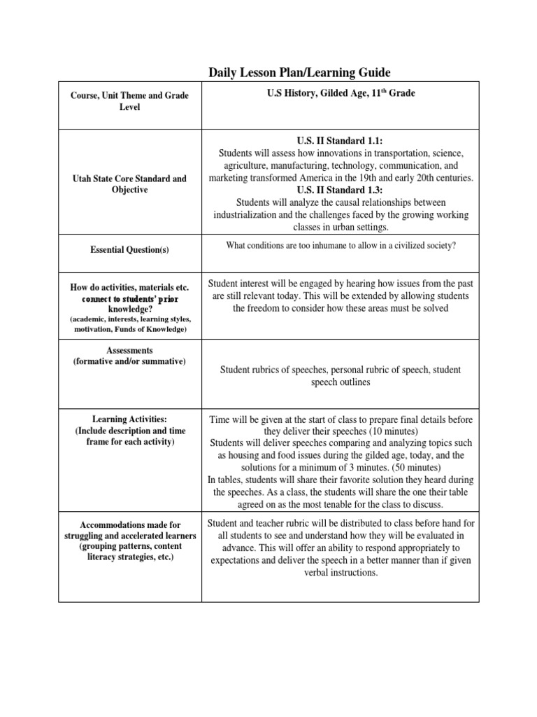 Daily Lesson Plan Speech Day | PDF | Lesson Plan | Educational Assessment