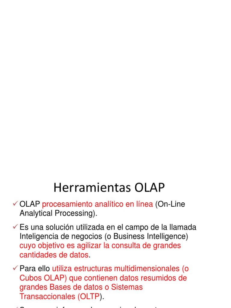 Olap, Molap y Rolap | PDF | Bases de datos | Gestión de datos
