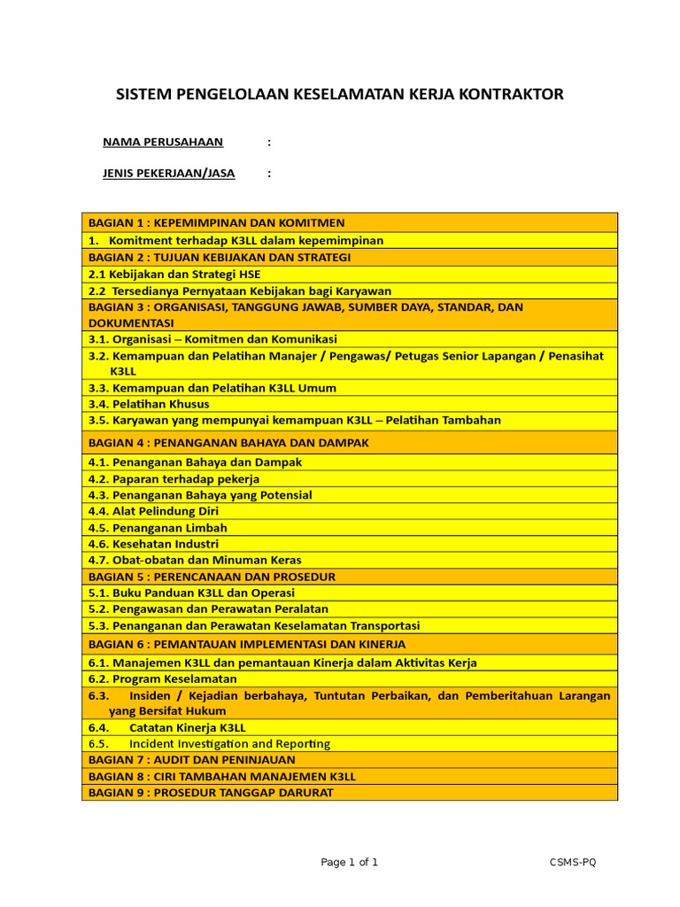 Formulir 02 Prakualifikasi CSMS | PDF