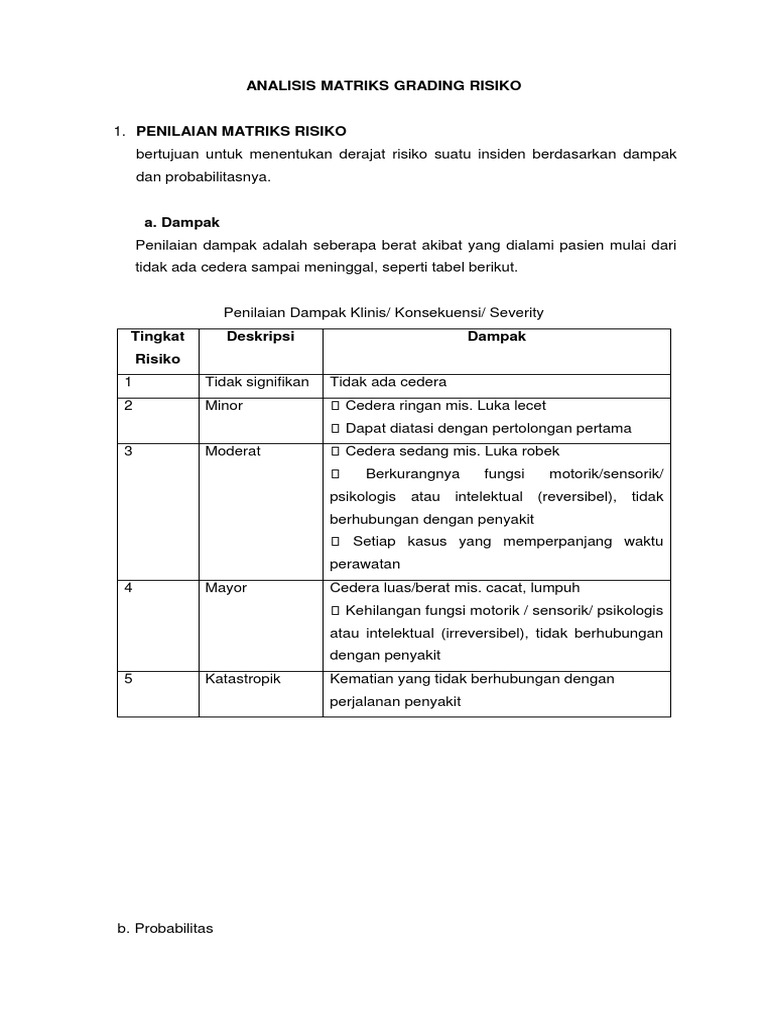 Grading Resiko | PDF | Pengembangan Diri