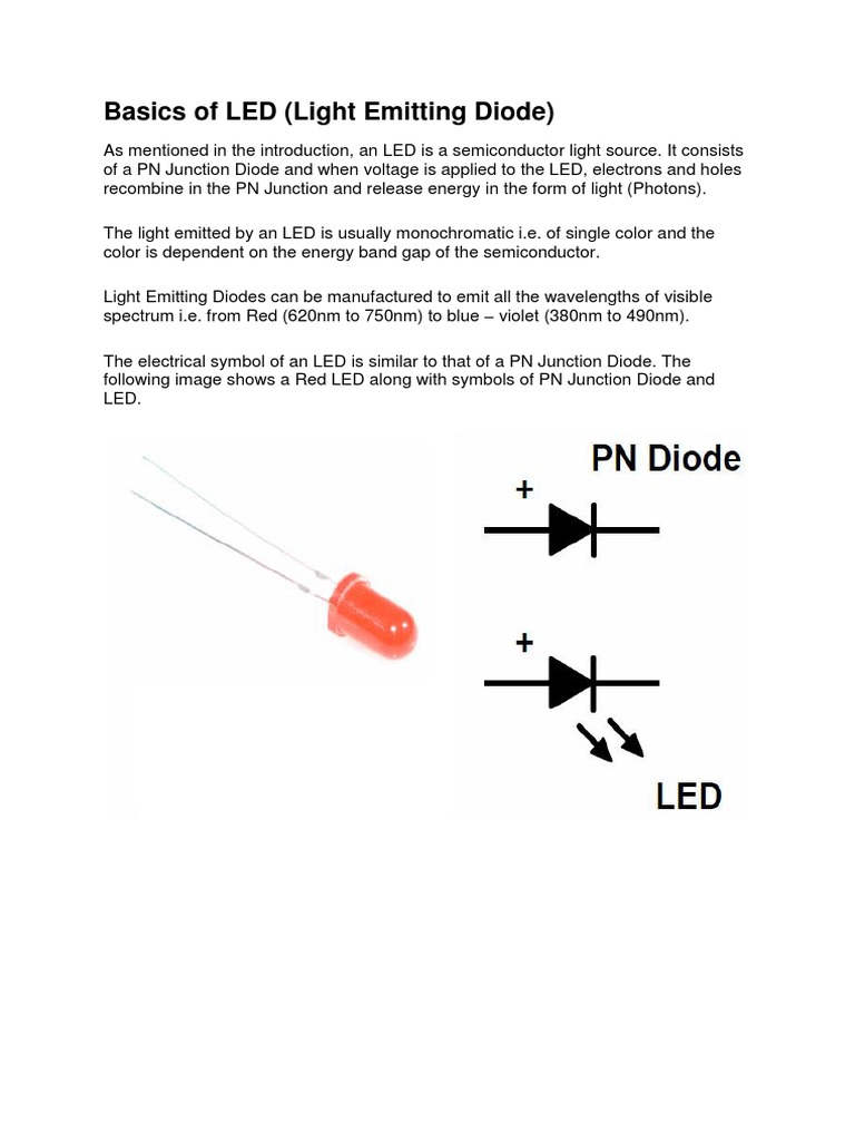 Basics of LED (Light Emitting Diode) | PDF