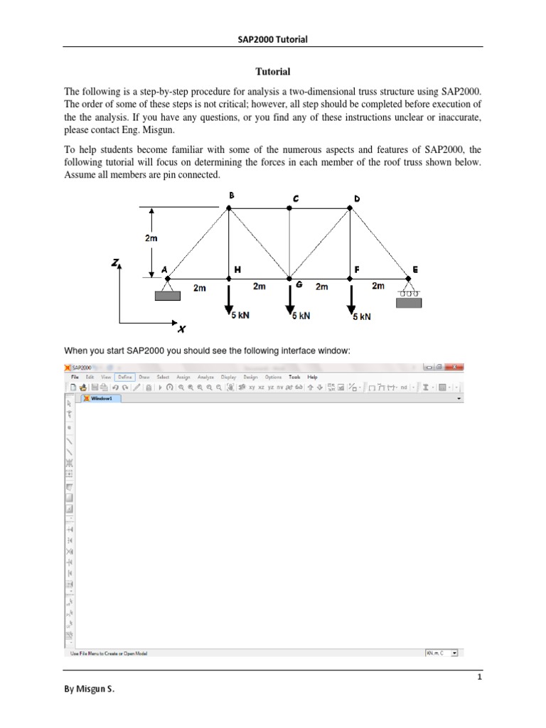 A Step-by-Step Tutorial for Analyzing a Two-Dimensional Truss Structure Using SAP2000 | PDF ...