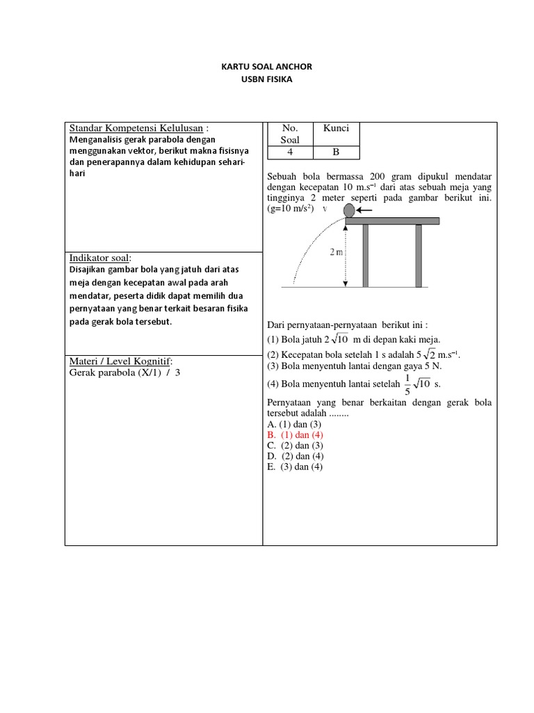 Kartu Soal Anchor | PDF