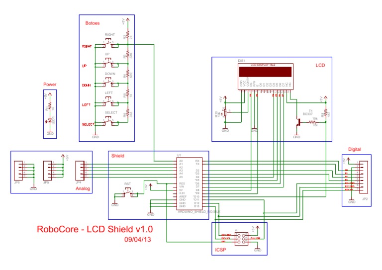 Arduino 16x2 LCD Display Wiring Diagram | PDF