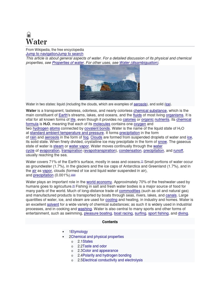Water | PDF | Water Cycle | Water Scarcity