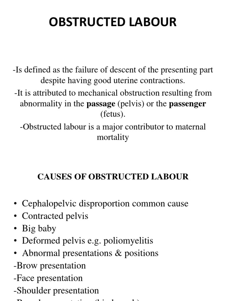 Obstructed Labour | PDF | Uterus | Childbirth