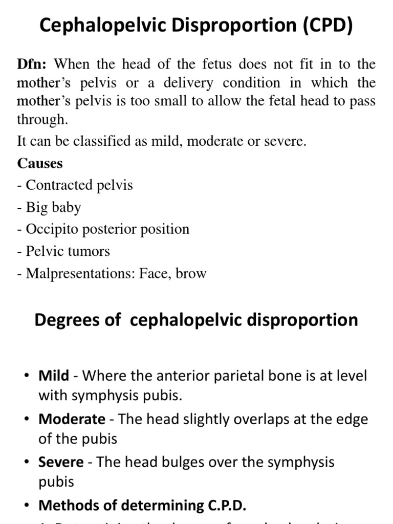 Cephalopelvic Disproportion (CPD) | PDF | Pelvis | Childbirth