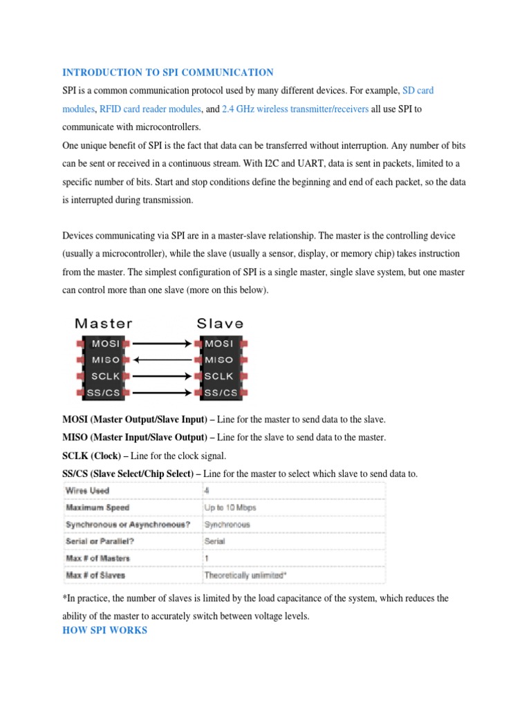 Introduction To Spi Communication | PDF | Electronic Engineering ...