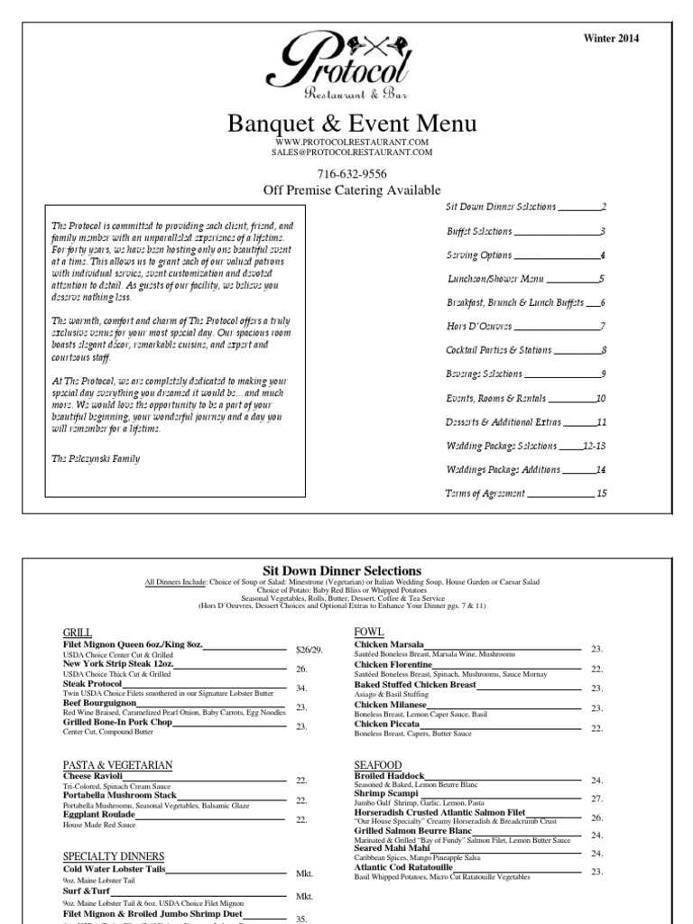 Banquet & Event Menu | PDF | Salad | Food And Drink Preparation