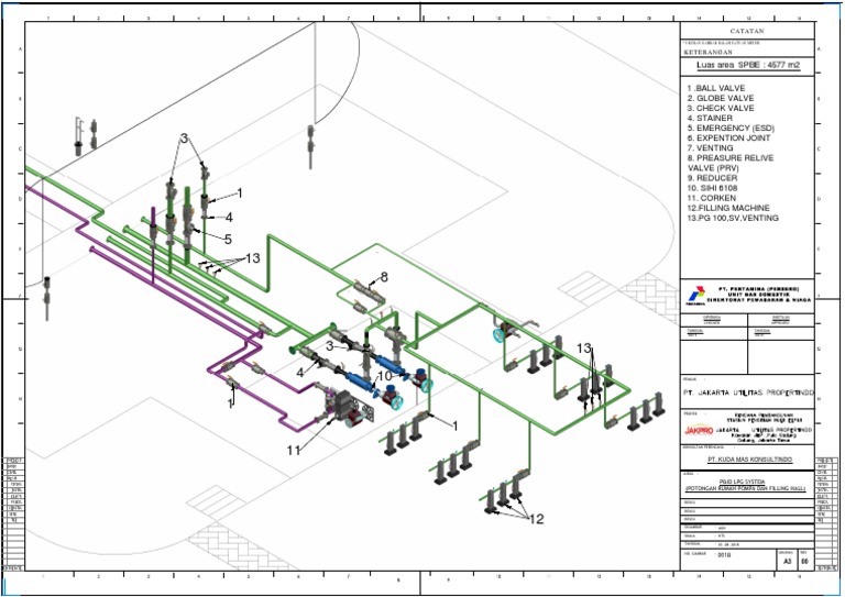 061b.p&id System LPG (Potongan Rumah Pompa Dan Filling Hall) | PDF