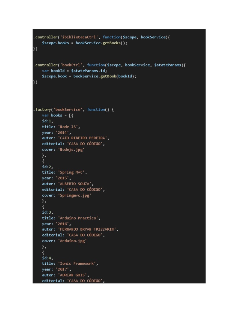 AngularJS Book Library Controller | PDF