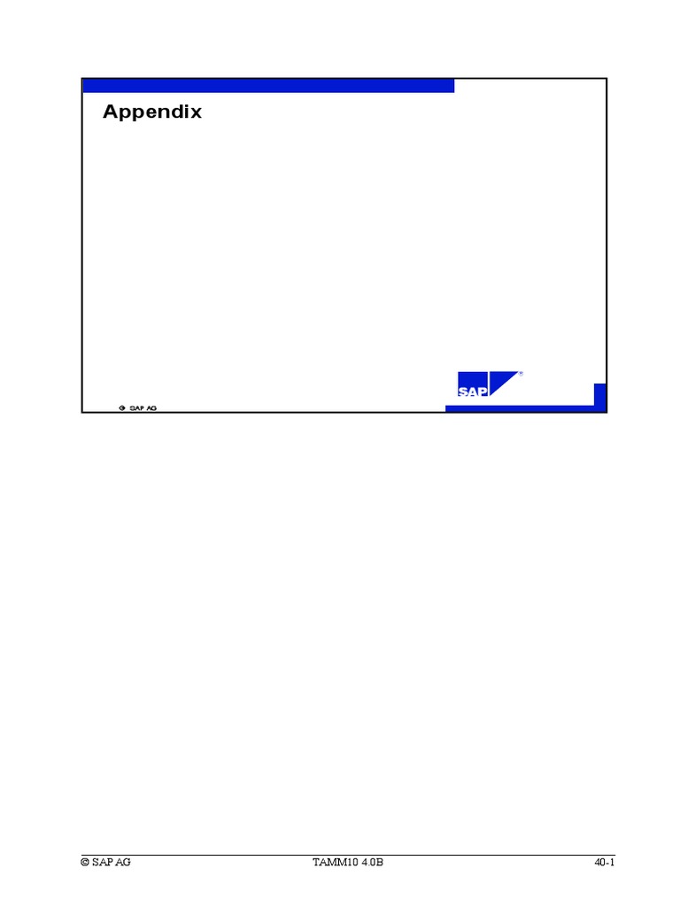 Appendix: © Sap Ag TAMM10 4.0B 40-1 | PDF | Invoice | Logistics