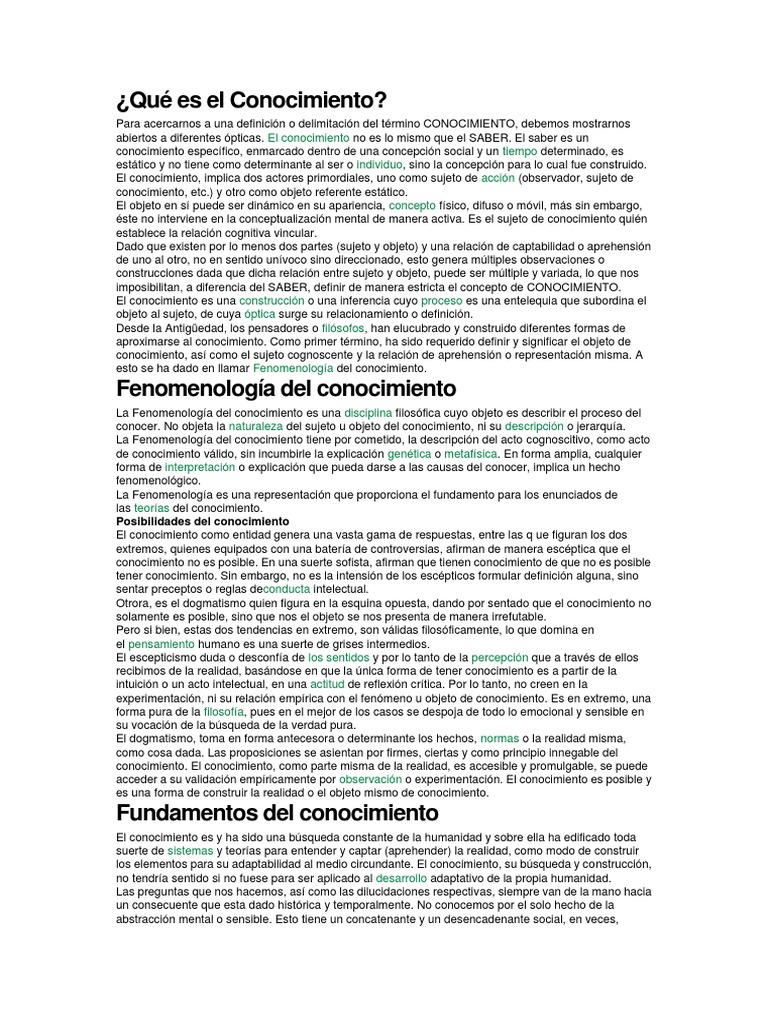 ¿Qué Es El Conocimiento? | PDF | Conocimiento | Empirismo