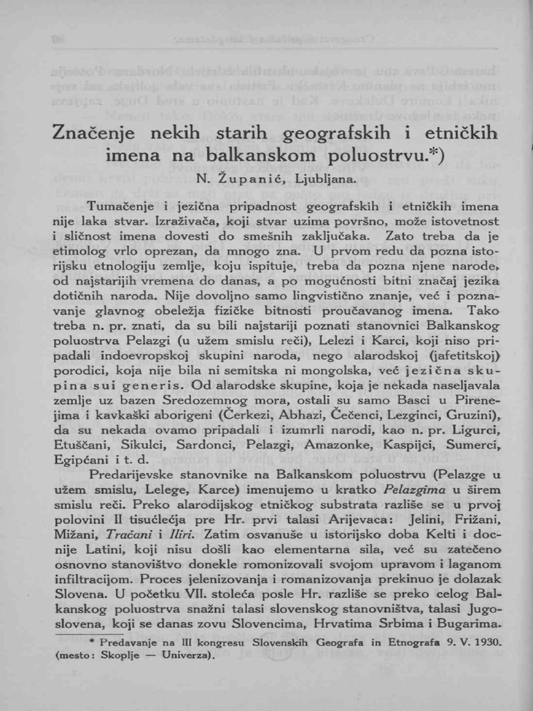 Niko Zupanic - Znacenje Imena | PDF