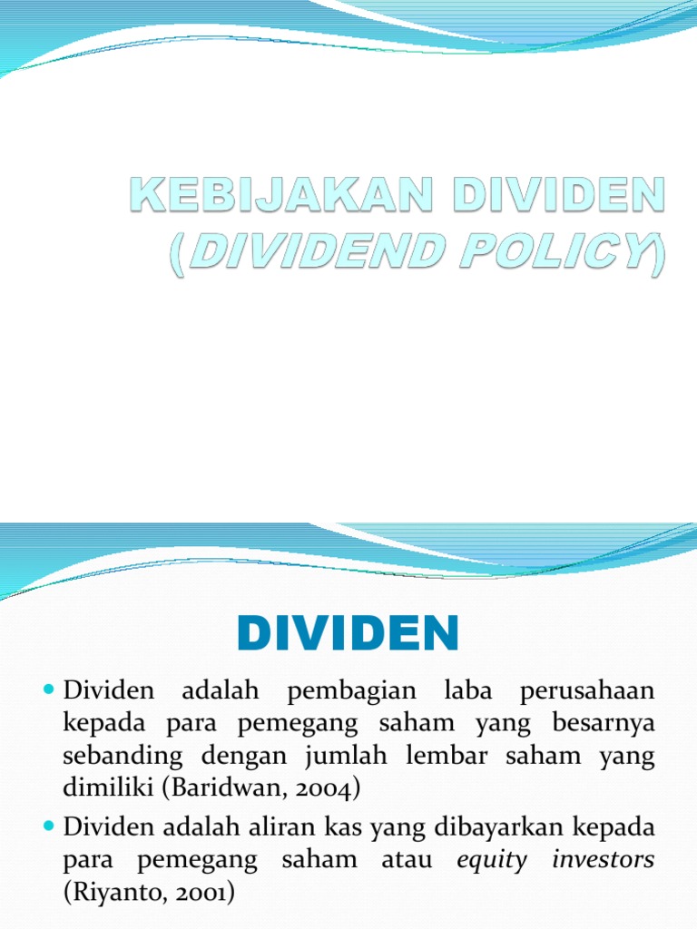 Kebijakan Dividen | PDF