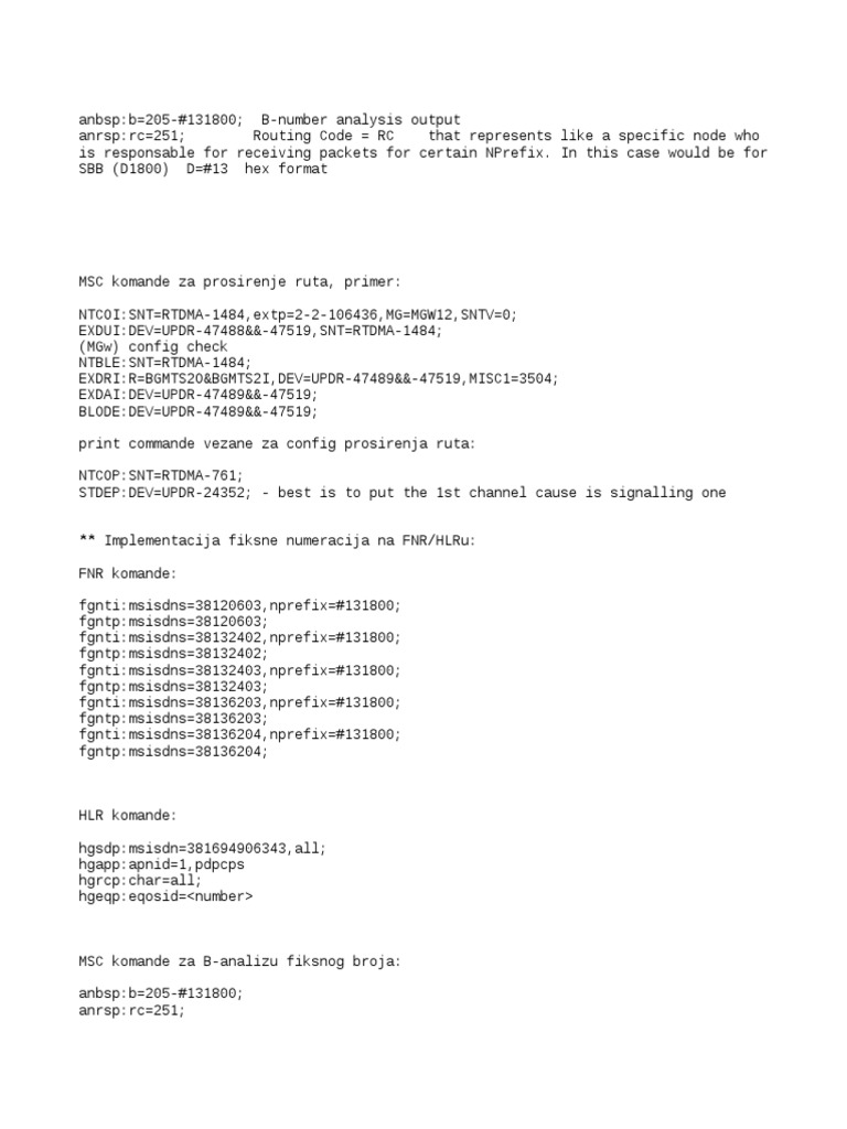 MSC Commands | PDF | Telecommunications Standards | Telecommunications ...