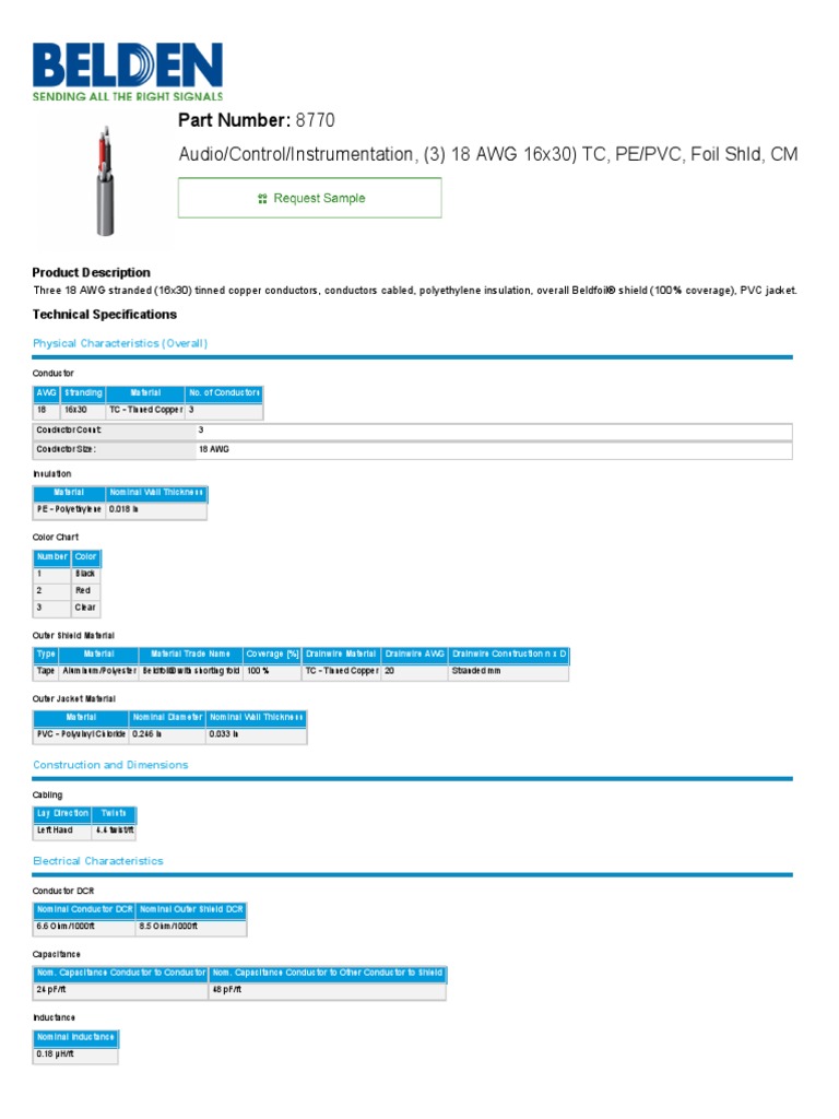 8770 - Techdata Cable de Corriente | PDF | Coaxial Cable | Electrical Conductor