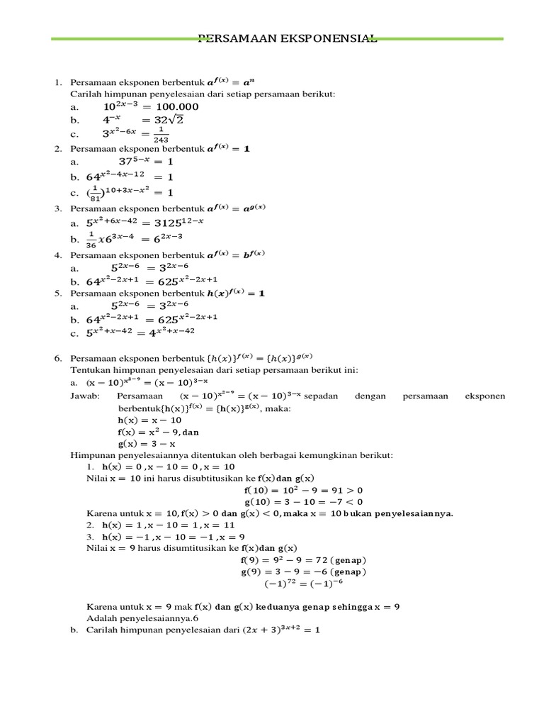 Persamaan Eksponensial | PDF
