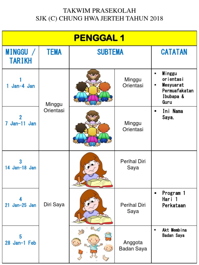 Takwim Prasekolah | PDF
