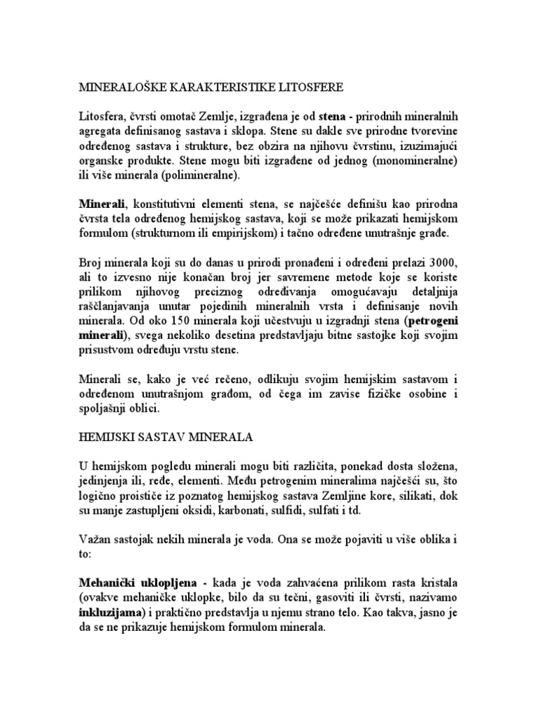 Minerali I Magmatske Stene | PDF