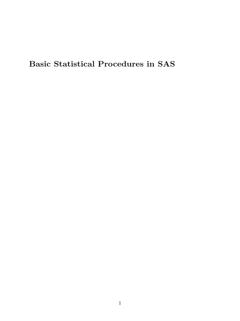 Basic Stat in SAS | PDF | Student's T Test | Regression Analysis