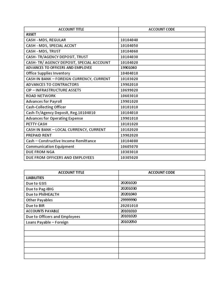 Asset: Account Title Account Code | PDF | Expense | Economies