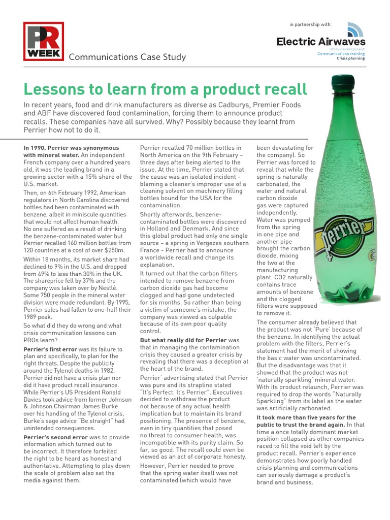 Perrier Case Study | PDF | Water | Beverages