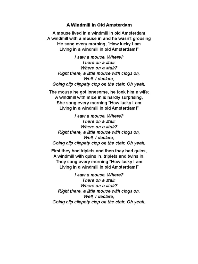 A Windmill in Old Amsterdam | PDF