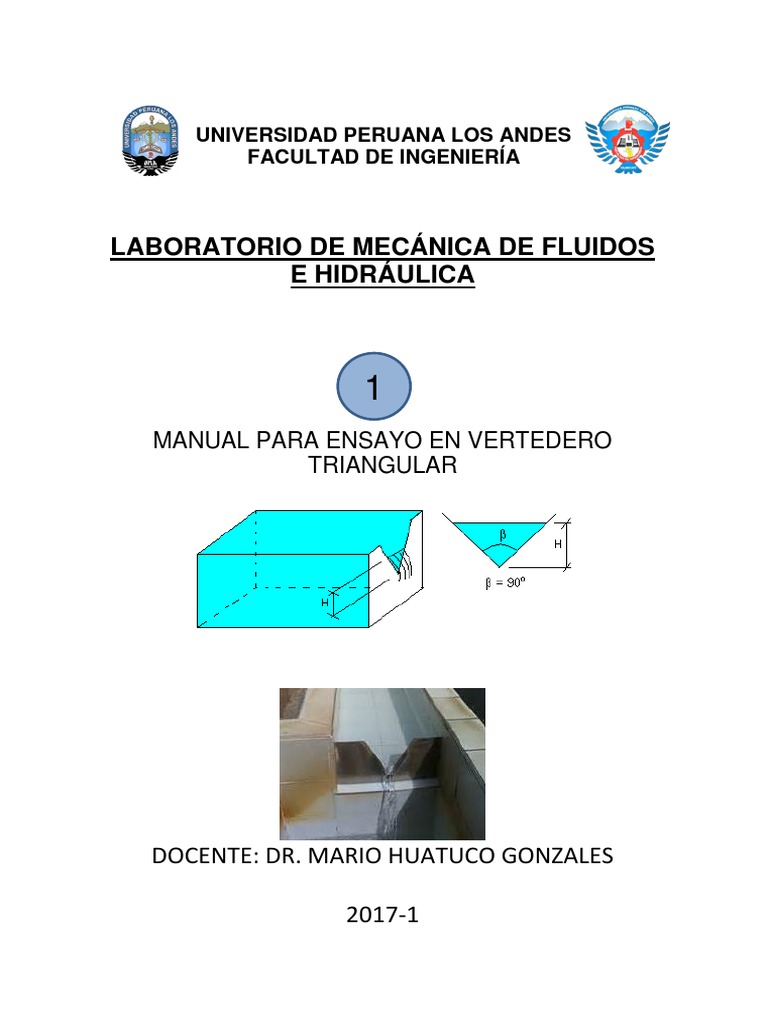 Vertedero Triangular | PDF | Descarga (hidrología) | Ingeniero civil