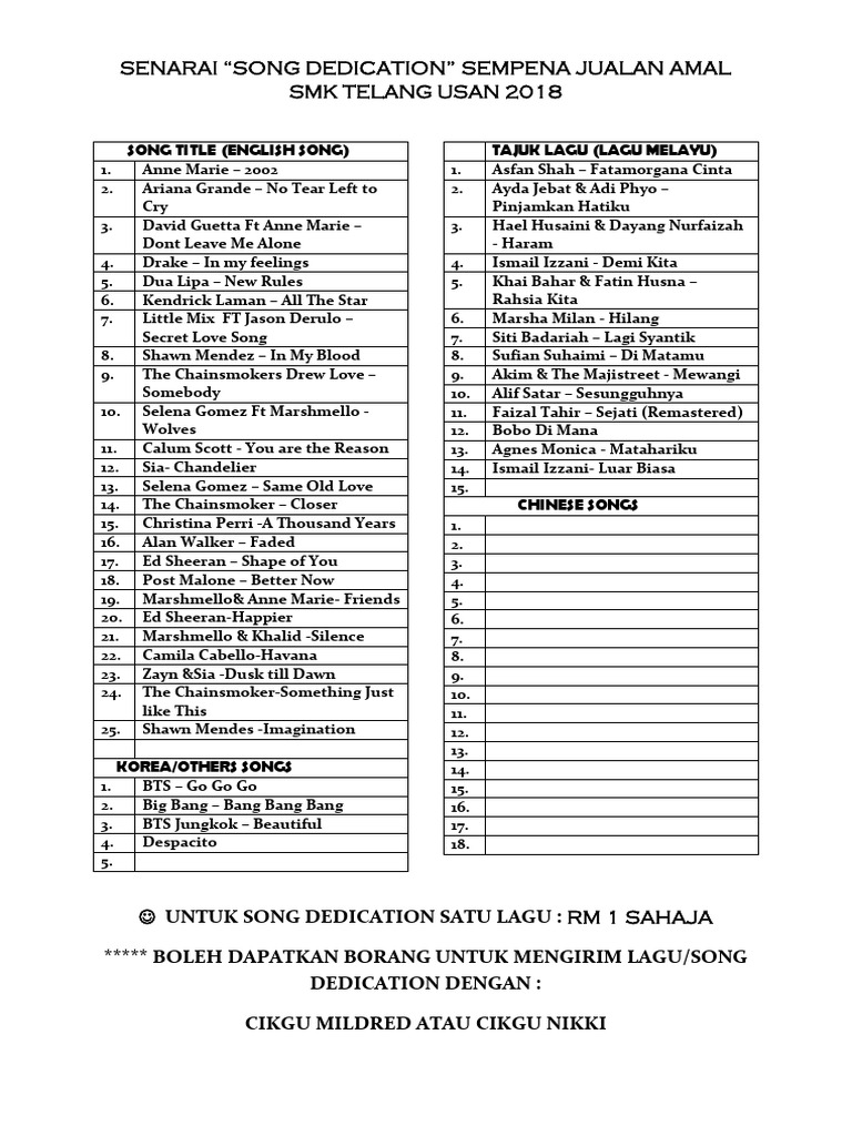 Song Dedication | Download Free PDF | Pop Music | Music Industry