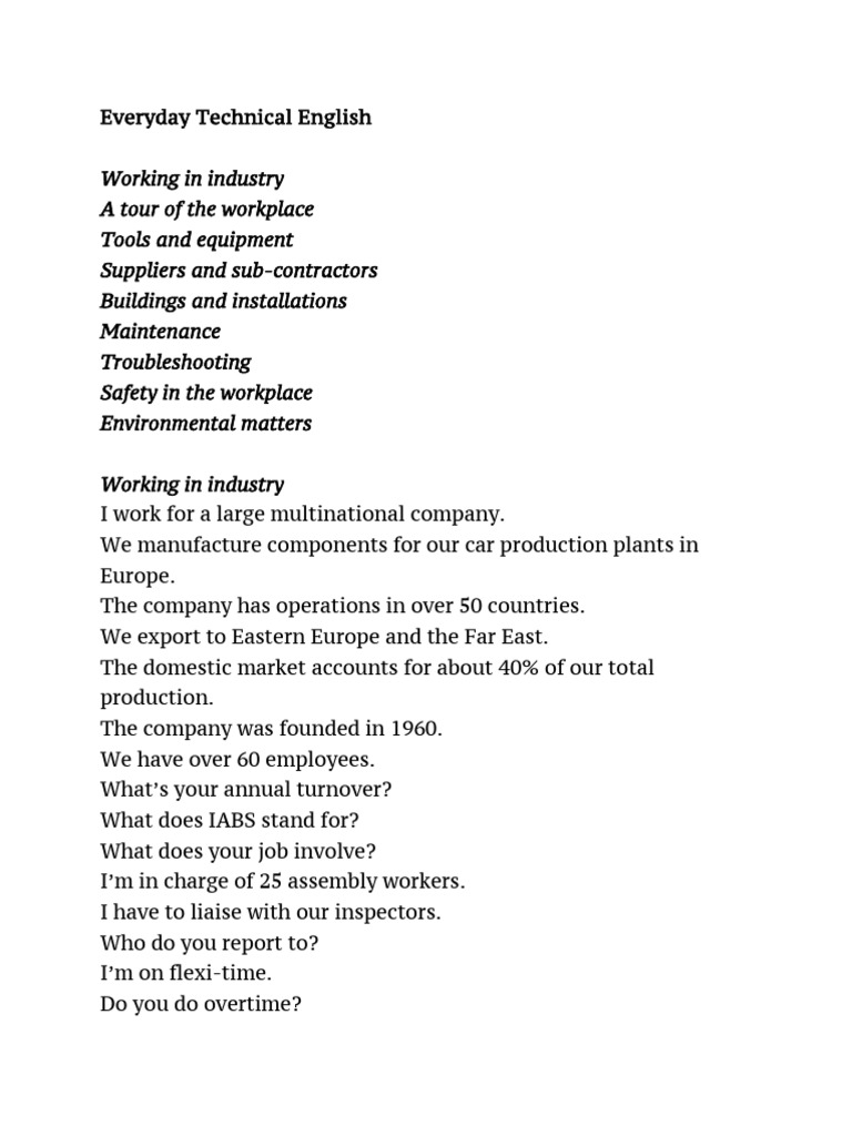 Everyday Technical English | PDF | Controlled Access Highway ...