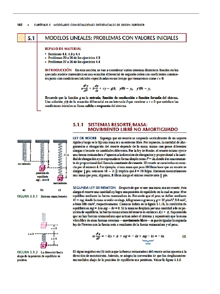 5.1 Modelos Lineales. Problemas CN Valores Iniciales | PDF