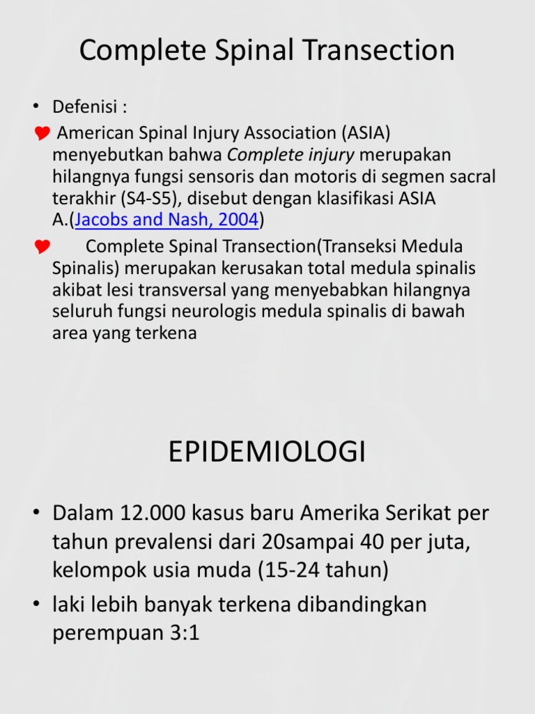 Complete Spinal Transection | PDF