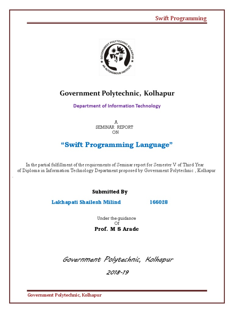 Report Swift Language 1..4 | PDF | Behavior Modification