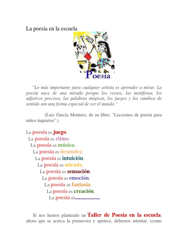 Poesía en La Escuela | PDF | Evaluación | Lectura (proceso)