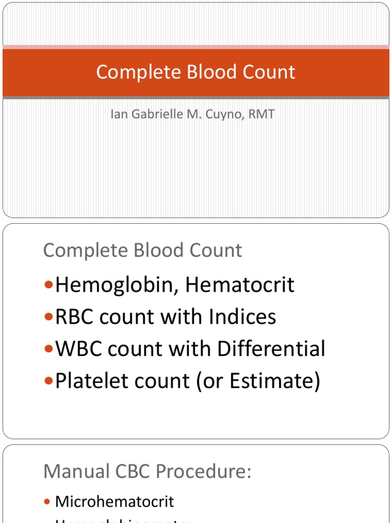 Complete Blood Count | PDF
