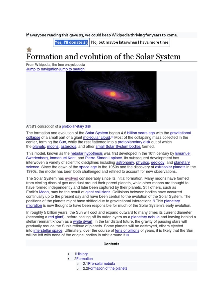 Formation and Evolution of The Solar System | PDF | Formation And ...