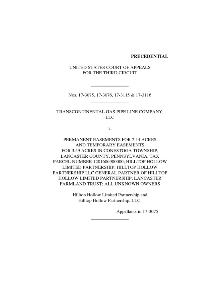 Transcontinental Gas Pipeline Co, LLC v. Permanent Easements For 2.14 ...