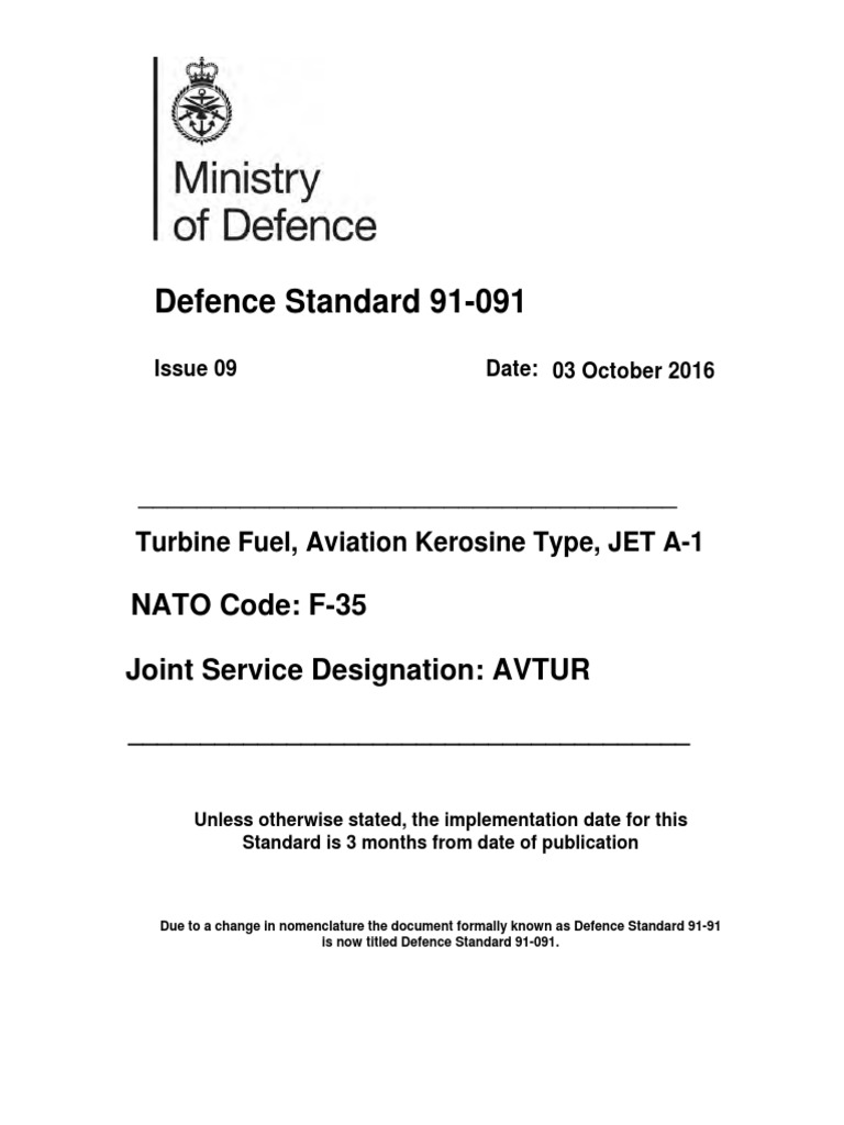 7. Lampiran Spesifikasi Avtur terbaru Def Stan 91-91 issue 9.pdf | Jet ...