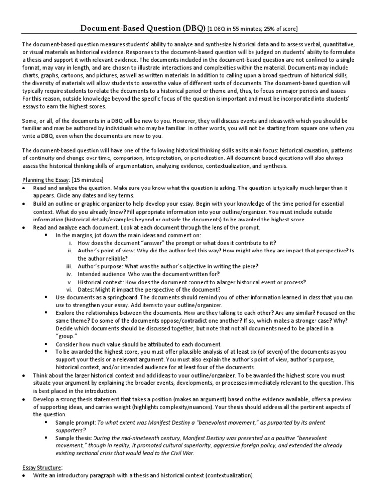 DBQ Rubric | PDF | Essays | Thesis